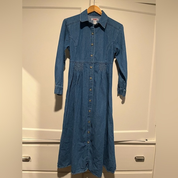 Fads | Dresses | Vintage Fads Button Down Denim Maxi Dress | Poshmark